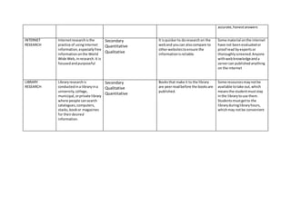 Research methods table | PPT