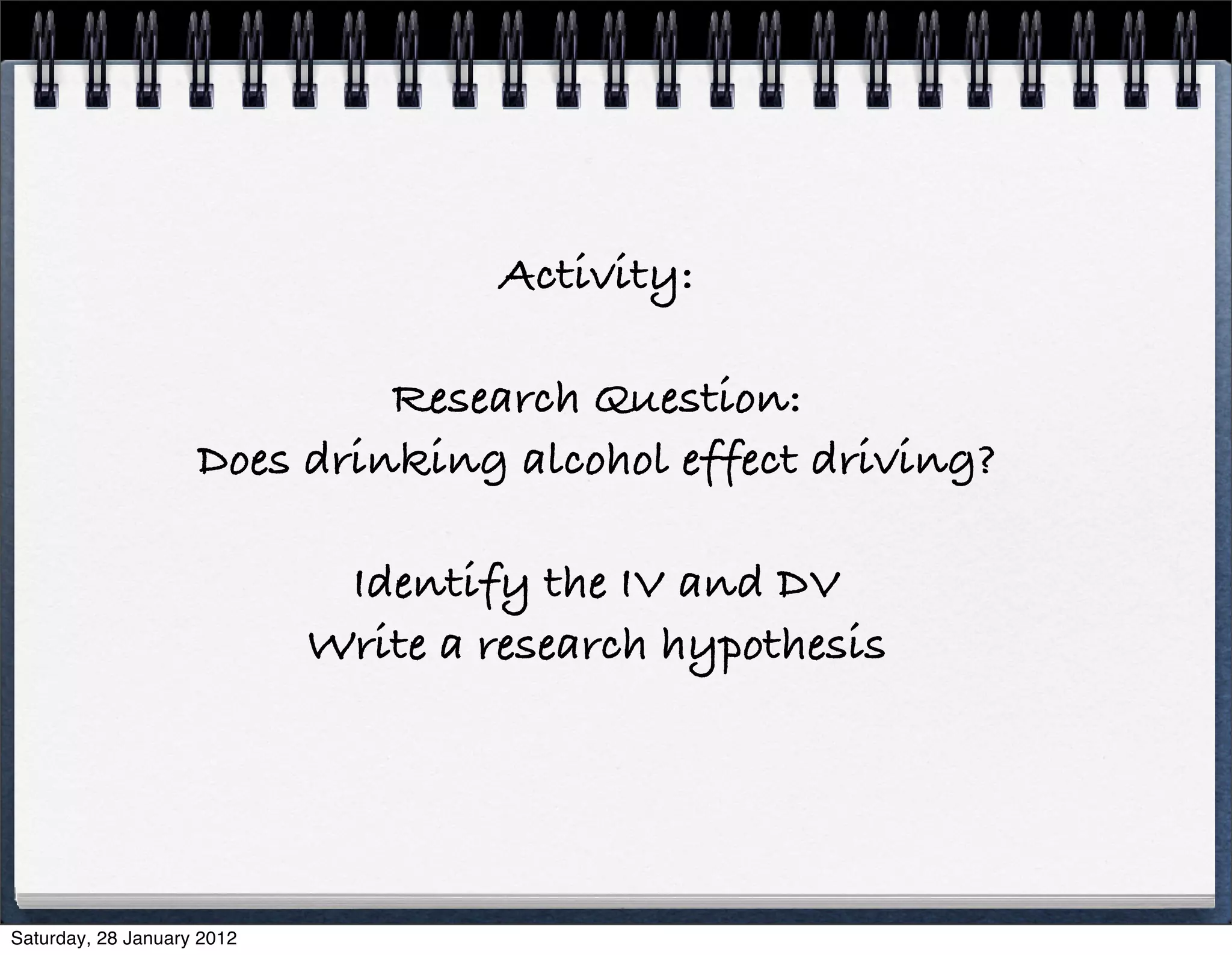 Research methods (variables & hypothesis) | PPT