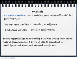 Research methods (variables & hypothesis) | PPT