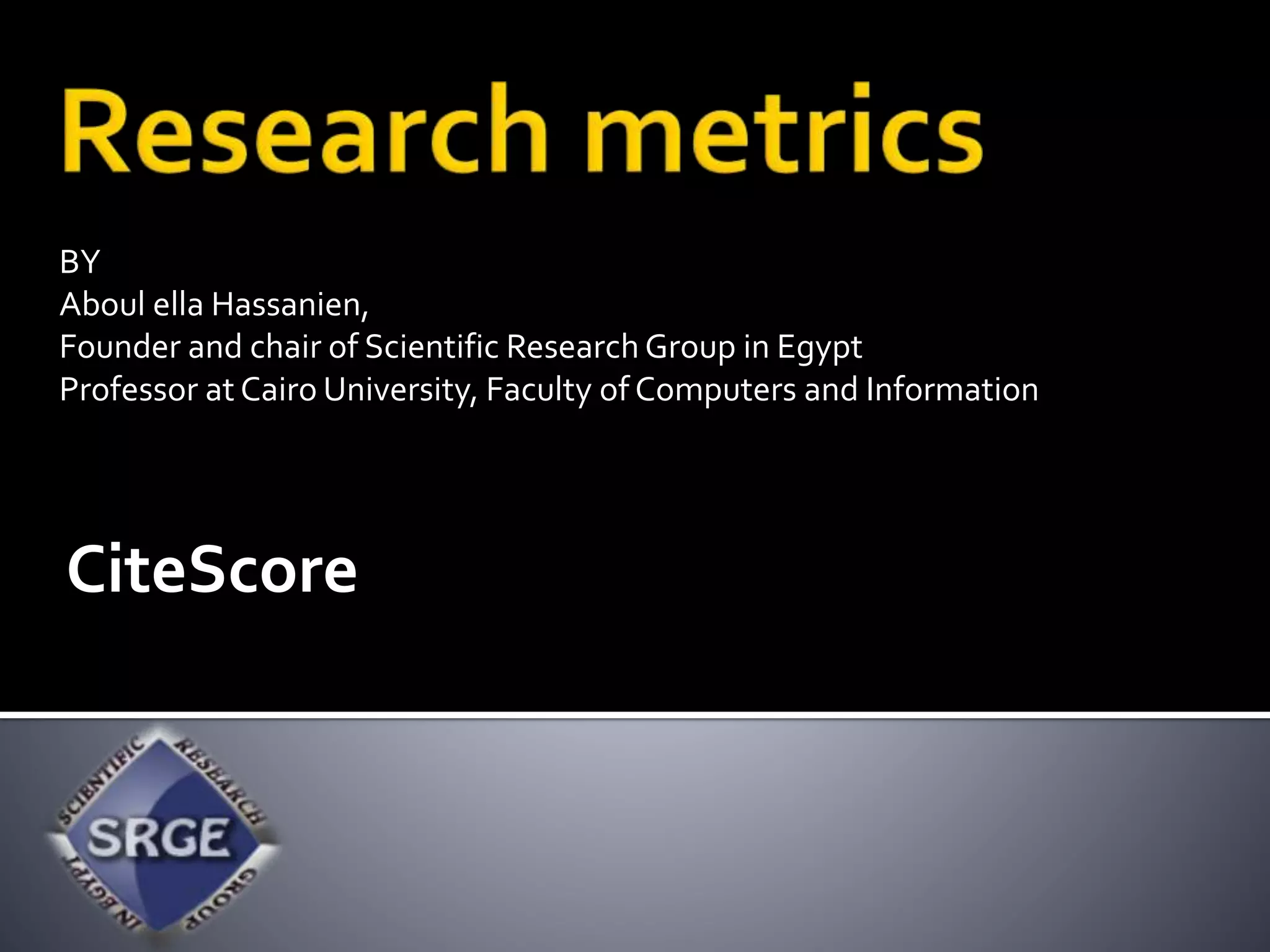 Research metrices (cite score) | PPT