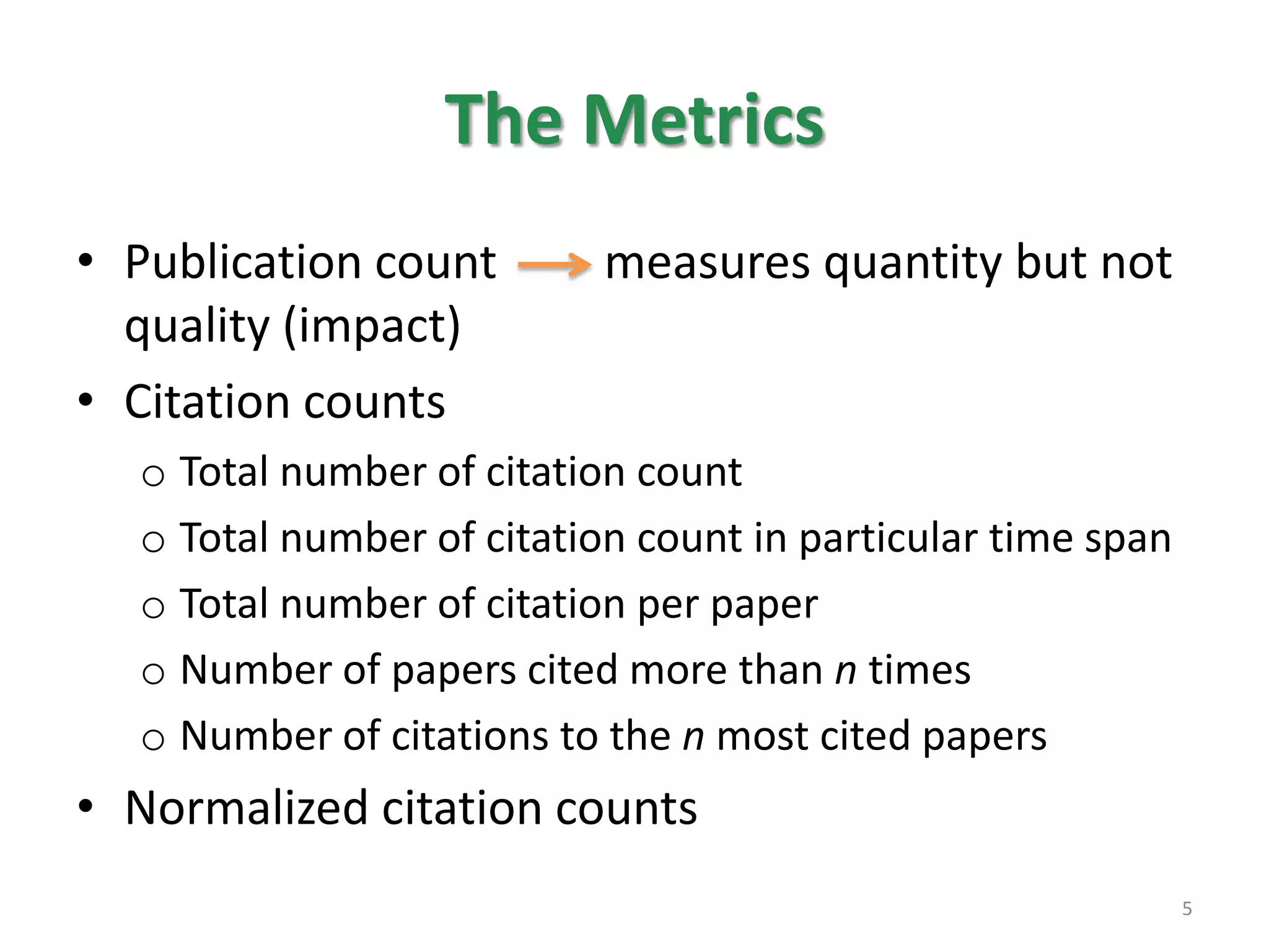 Research Metrics | PPTX