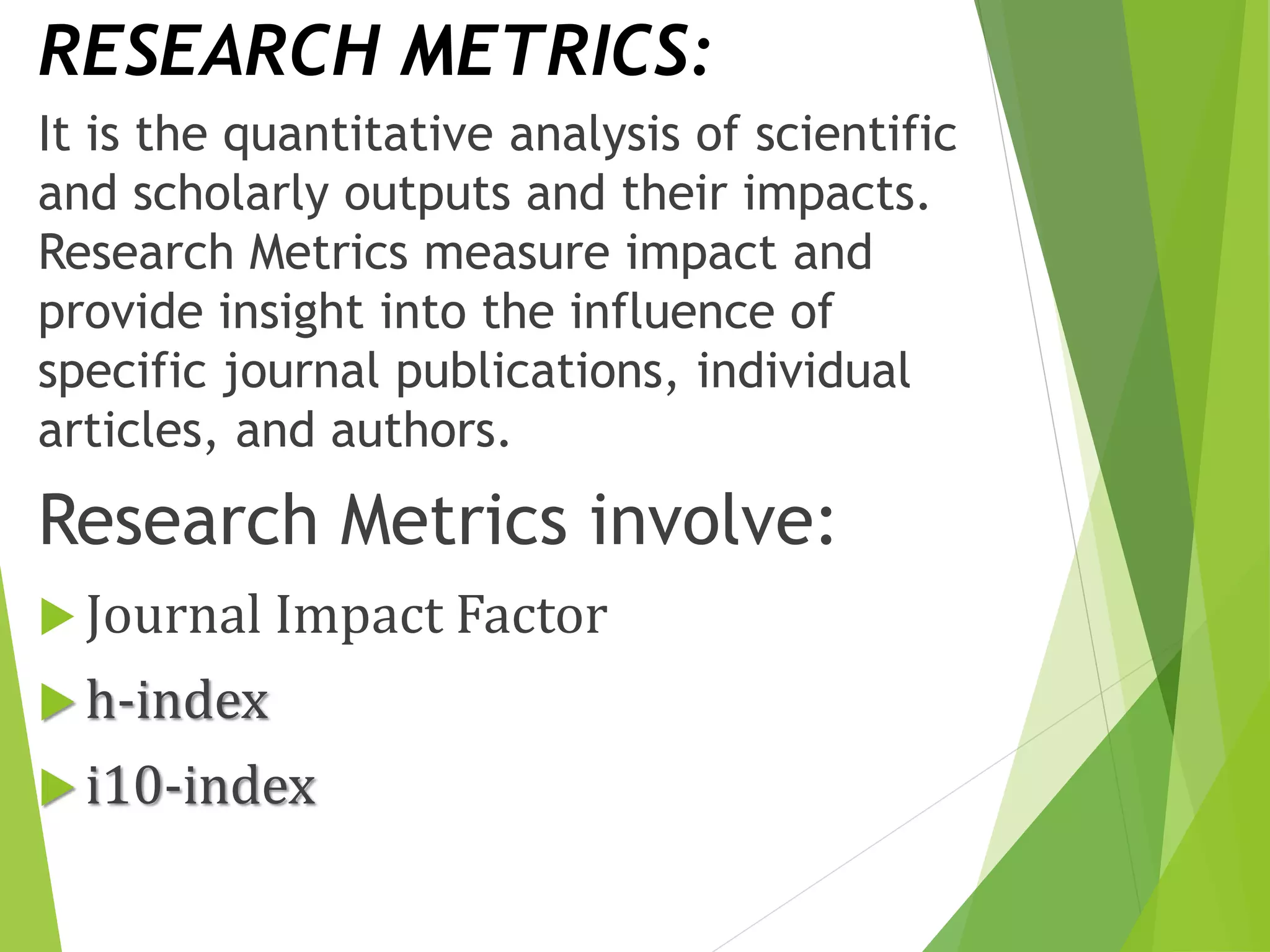 RESEARCH METRICS h-INDEX.pptx
