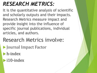 RESEARCH METRICS h-INDEX.pptx