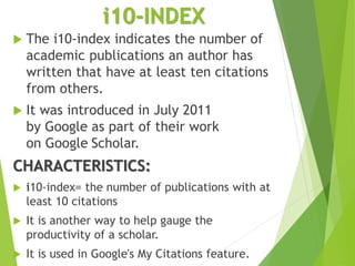 RESEARCH METRICS h-INDEX.pptx