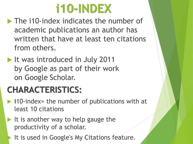 RESEARCH METRICS h-INDEX.pptx | Science