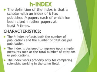 RESEARCH METRICS h-INDEX.pptx