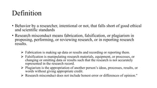 Research misconduct an introduction | PPTX