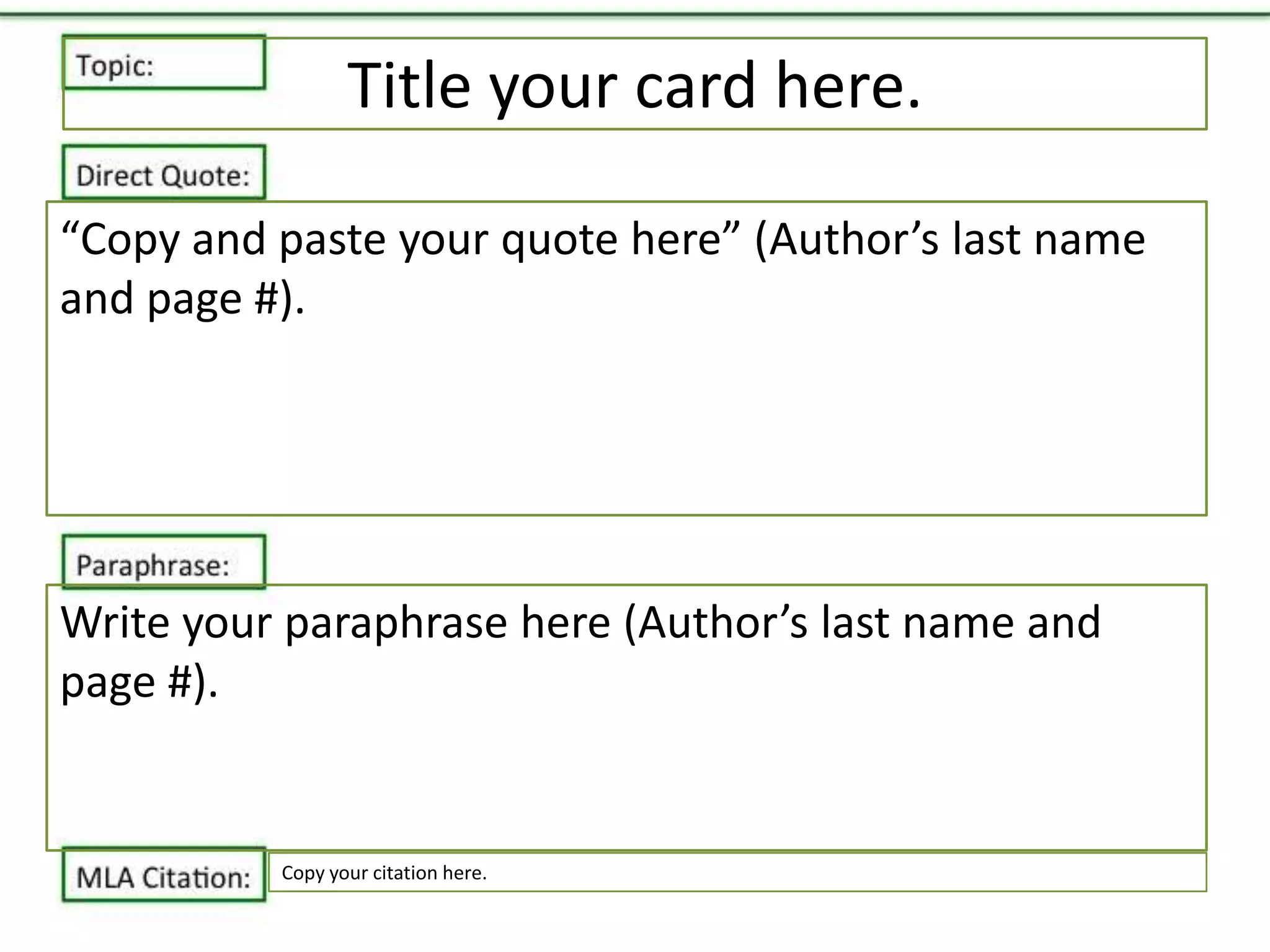 Research notecard | PPT