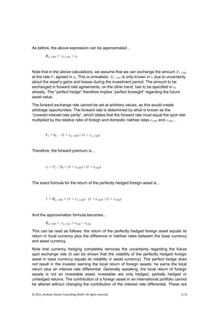 Currency Hedged Return Calculations | PDF | Hedge Funds | Personal ...