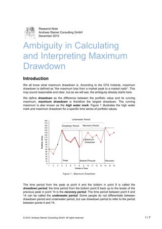 Ambiguity in Calculating and Interpreting Maximum Drawdown | PDF | Free ...