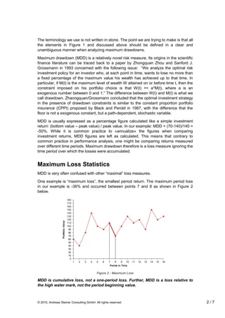 Ambiguity in Calculating and Interpreting Maximum Drawdown | PDF