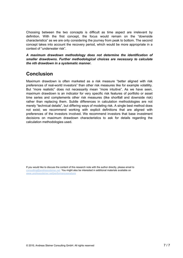 Ambiguity in Calculating and Interpreting Maximum Drawdown | PDF | Free Download
