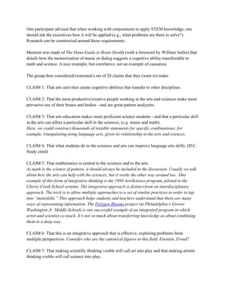 Art of Science Learning, Research Working Group Notes | PDF