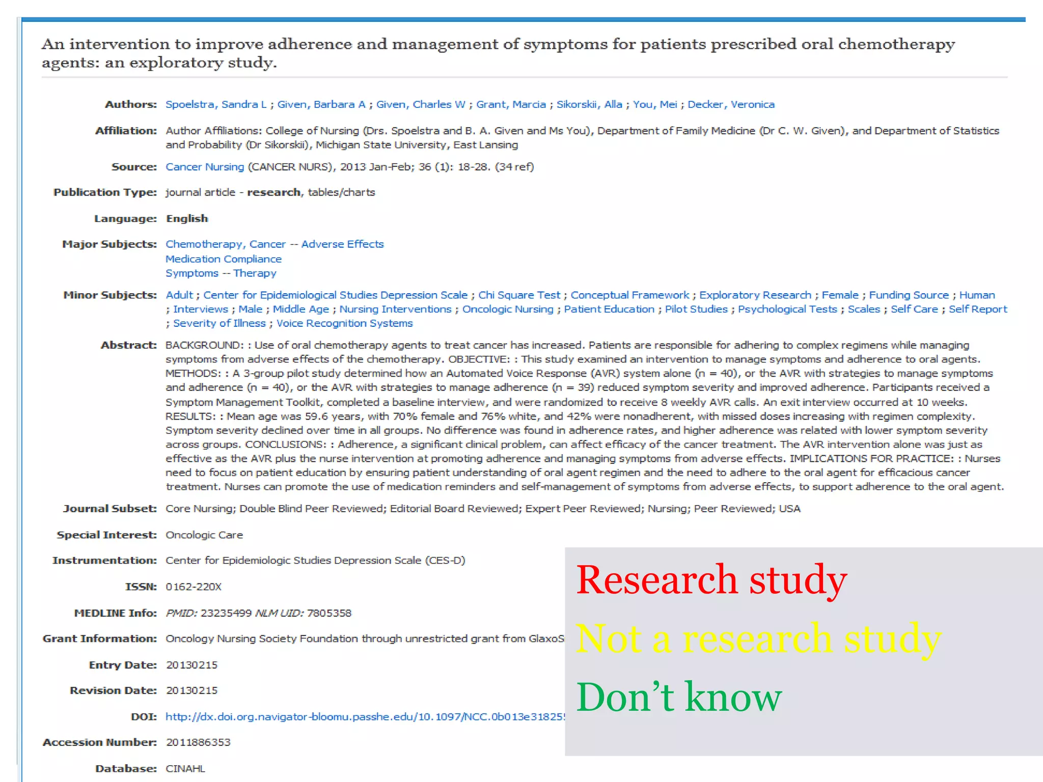 Research not research | PPT