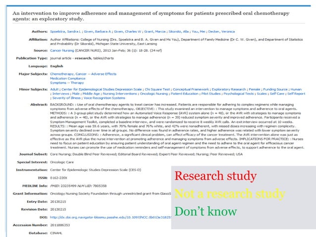 Research not research | PPT