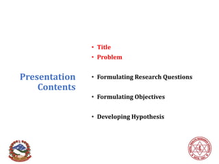 Research objectives hypothesispptx | PPTX
