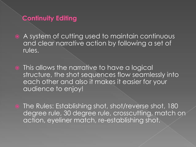 Continuity Editing Research | PPT
