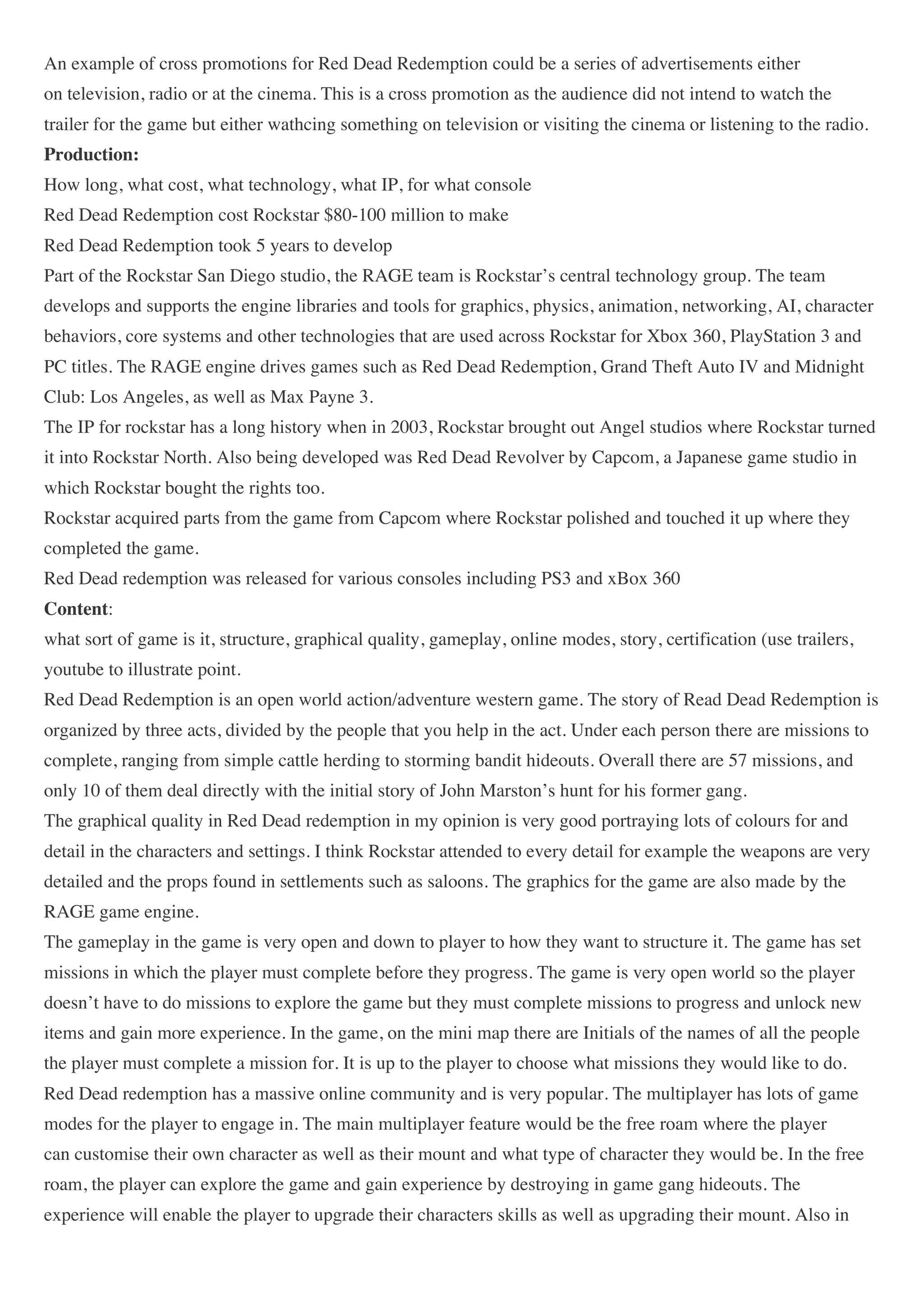 Research of red dead redemption’s marketing mix | PDF