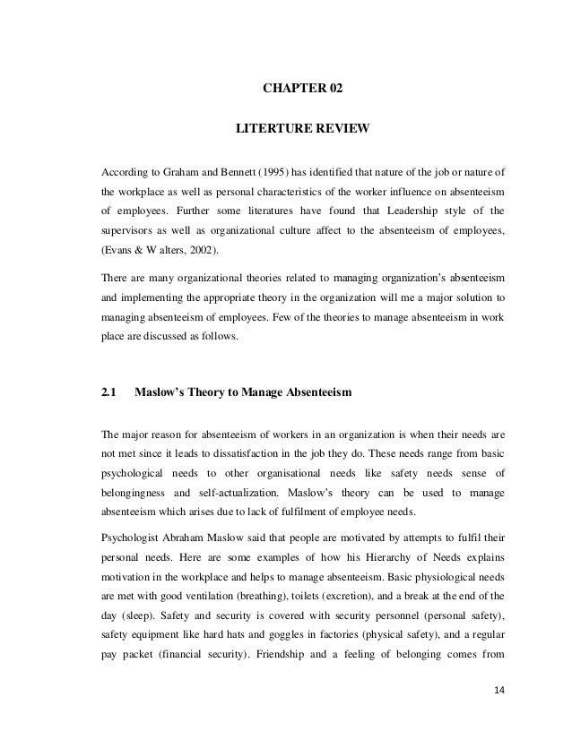 Research on absenteeism