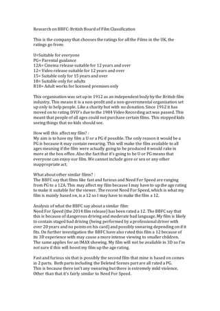 Research on the BBFC | DOCX