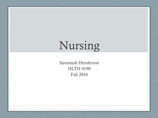 Career in Nursing Powerpoint | PDF