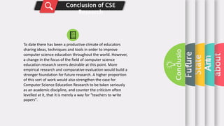 Research on Computer Science Education | PPT