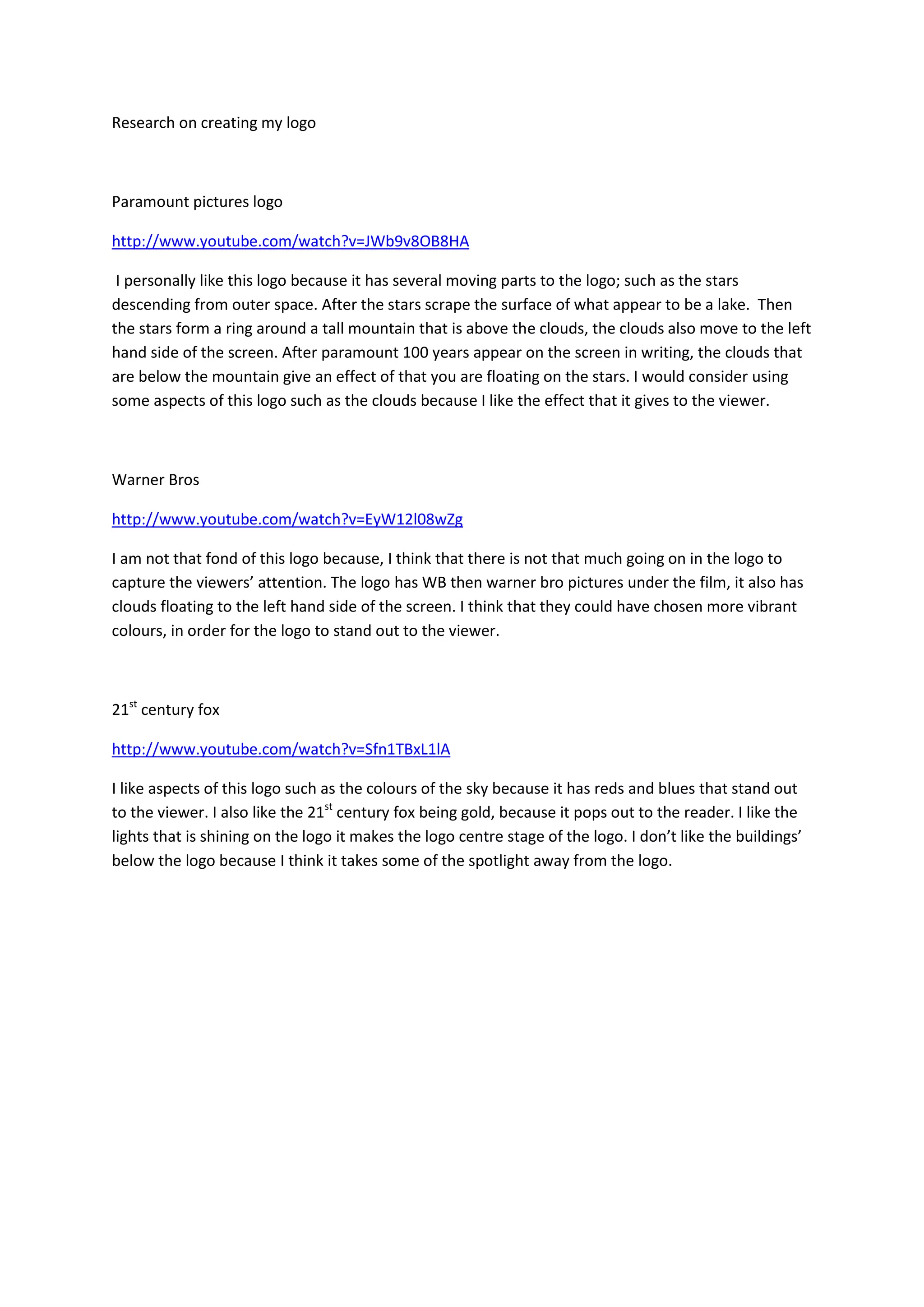 Research on creating my logo | DOCX