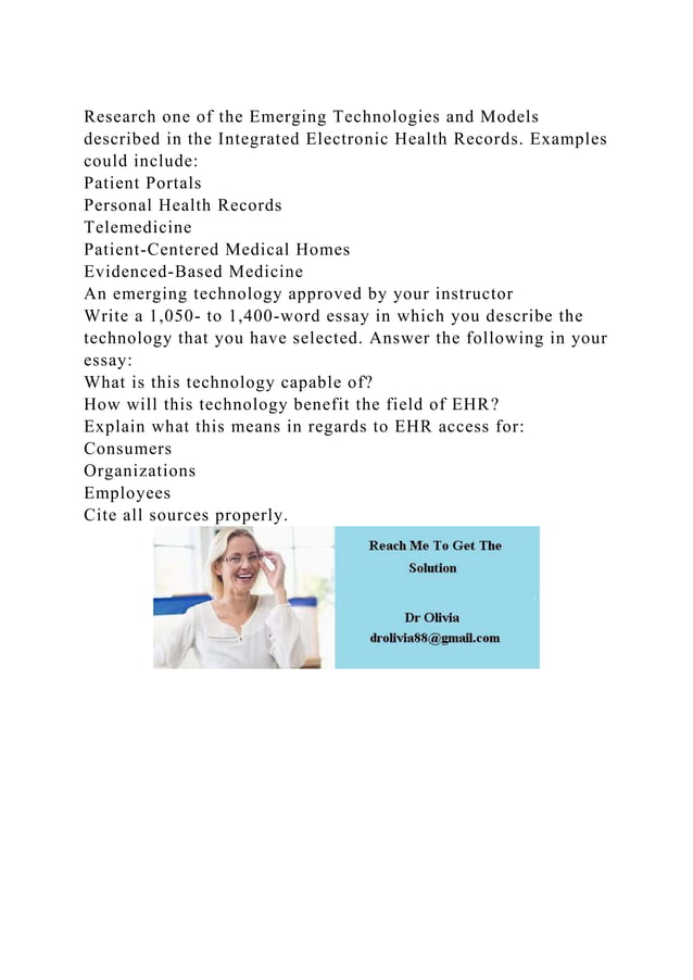 Research one of the Emerging Technologies and Models described in th.docx