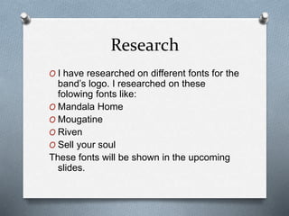 .Research on fonts for logo | PPTX