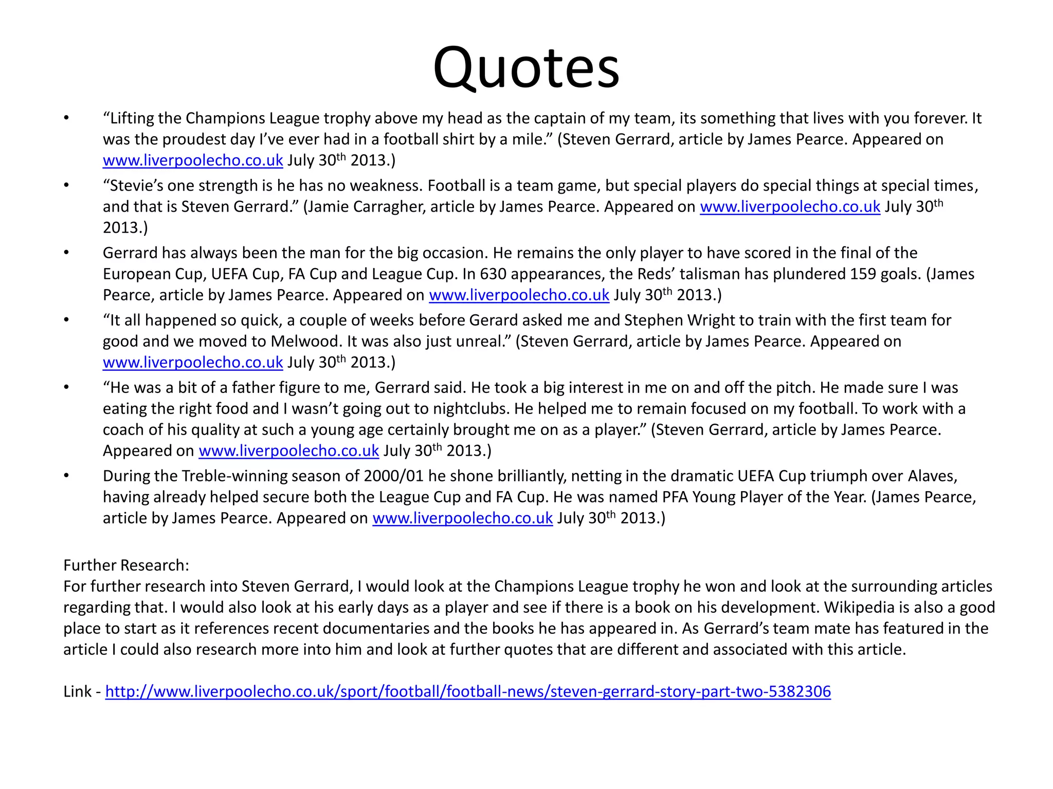 Research on gerrard | PPTX