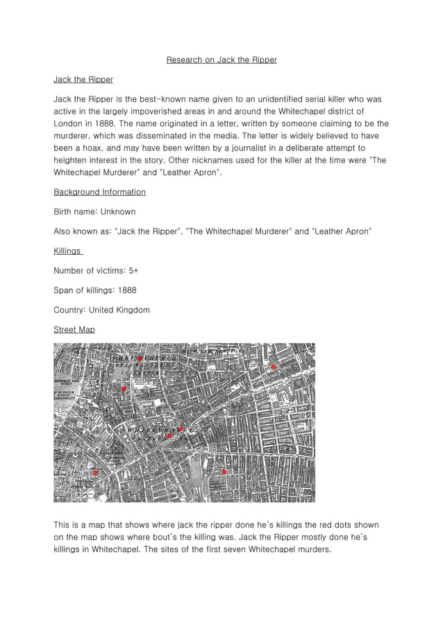 Research on jack the ripper | ODT