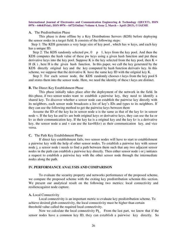 Research On Key Predistribution Scheme Of Wireless Sensor Networks Pdf