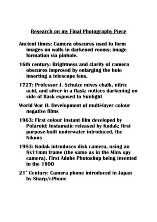 Research on my final photography piece | PDF