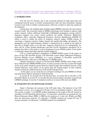 Research on pilot based channel estimation for lte downlink | PDF