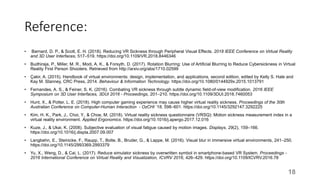 Research on reducing motion sickness in virtual reality | PPT