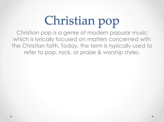 Research on sub genres of pop music | PPTX | Contemporary Hits/Pop/Top ...