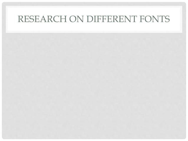 Research on fonts for the logo | PPT