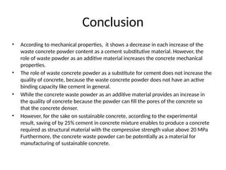 The Role of Recycling Waste Concrete Powder in Sustainable Concrete ...