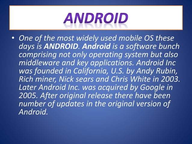 Comparison between Android and windows operating system. | PPT