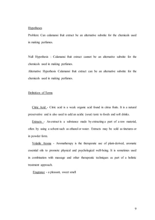 Research paper - Calamansi (Citrofortunella Microcarpa) Fruit Extract ...