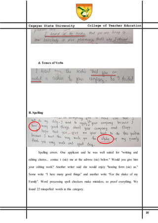 COMMON ERRORS IN WRITING APPLICATION LETTER OF THIRD YEAR TEACHER ...