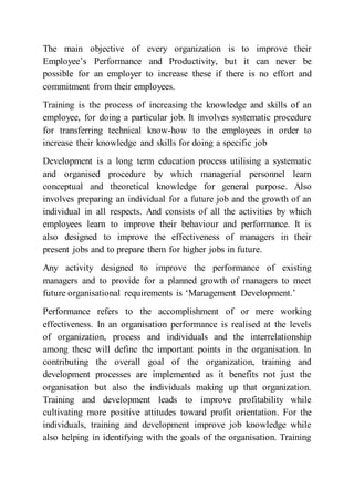 Research paper - Training and Development | DOCX