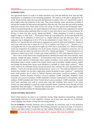 An overview on various weed control practices affecting crop yield | PDF