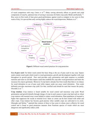 An overview on various weed control practices affecting crop yield | PDF