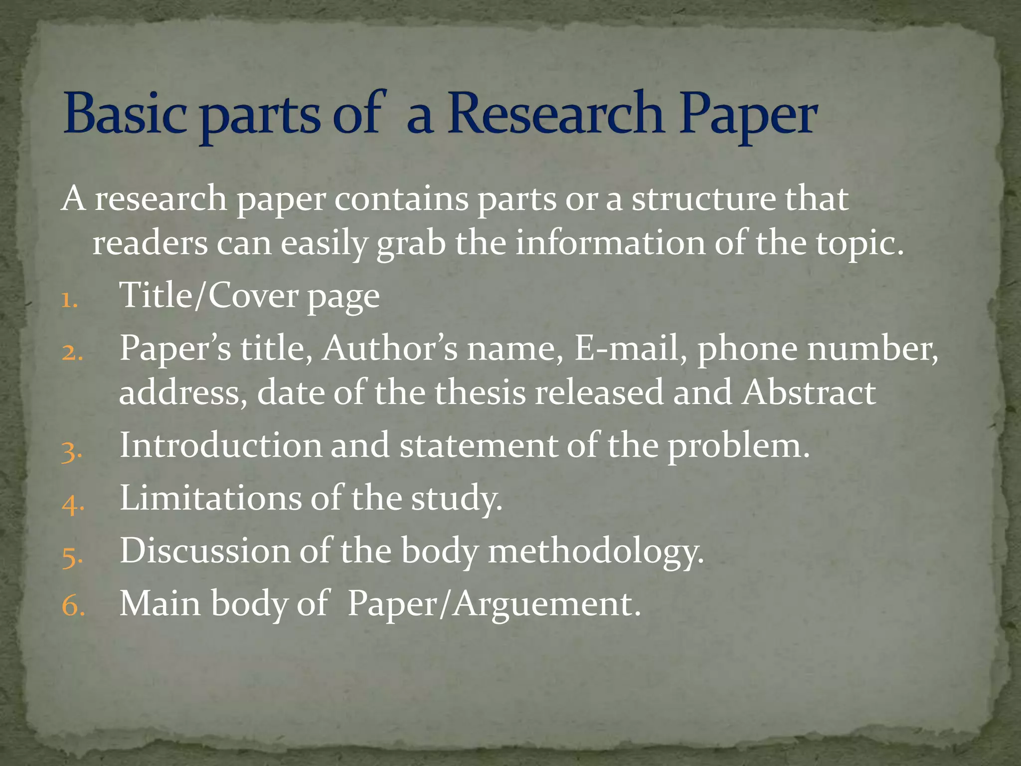 Research paper | PPTX | Technology & Computing