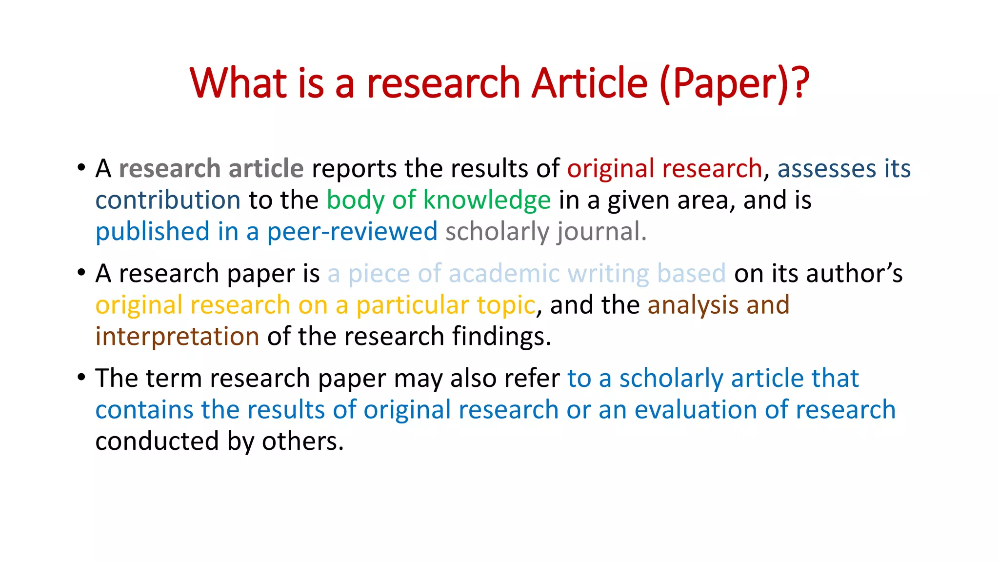 Research paper | PPTX