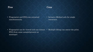 dual recovery of dna & fingerprints by minitapes | PPTX