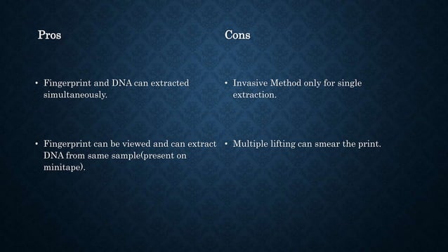 dual recovery of dna & fingerprints by minitapes | PPTX