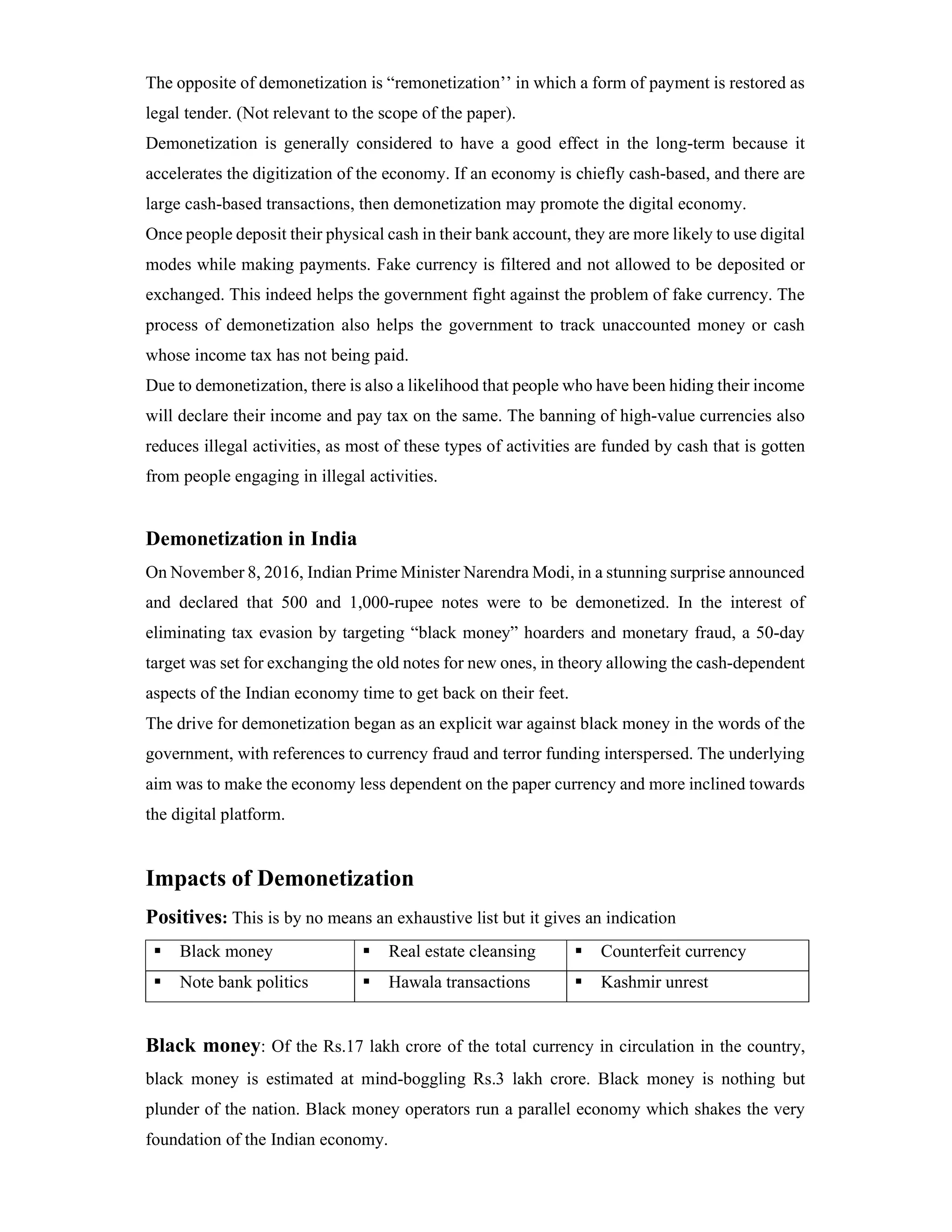 Research Paper- Demonetization | PDF