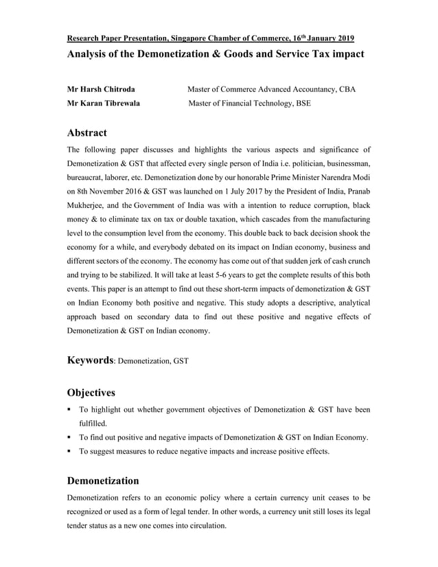 Research Paper- Demonetization | PDF